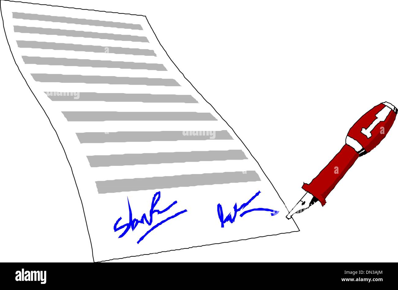 Signature on the contract Stock Vector Image & Art - Alamy