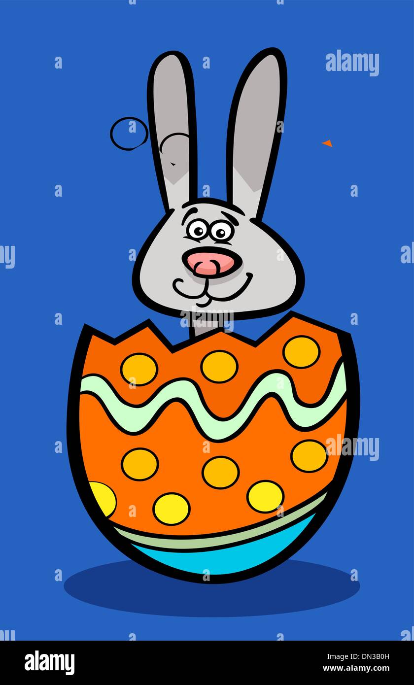 bunny in easter egg cartoon illustration Stock Vector Image & Art - Alamy