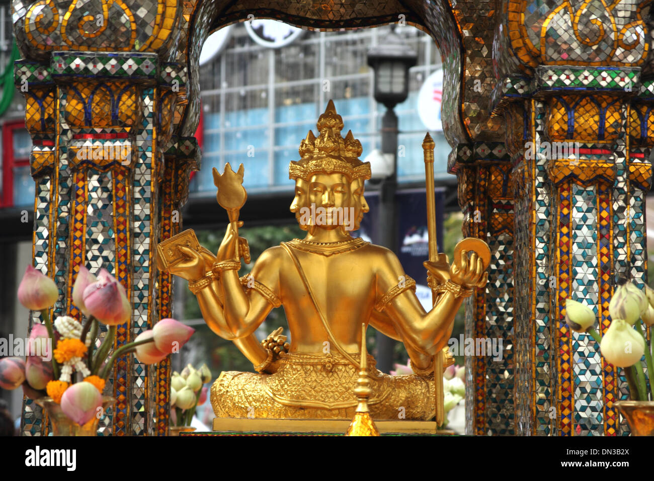 Erawan god statue at Erawan hindu shrine in Bangkok , Thailand Stock ...