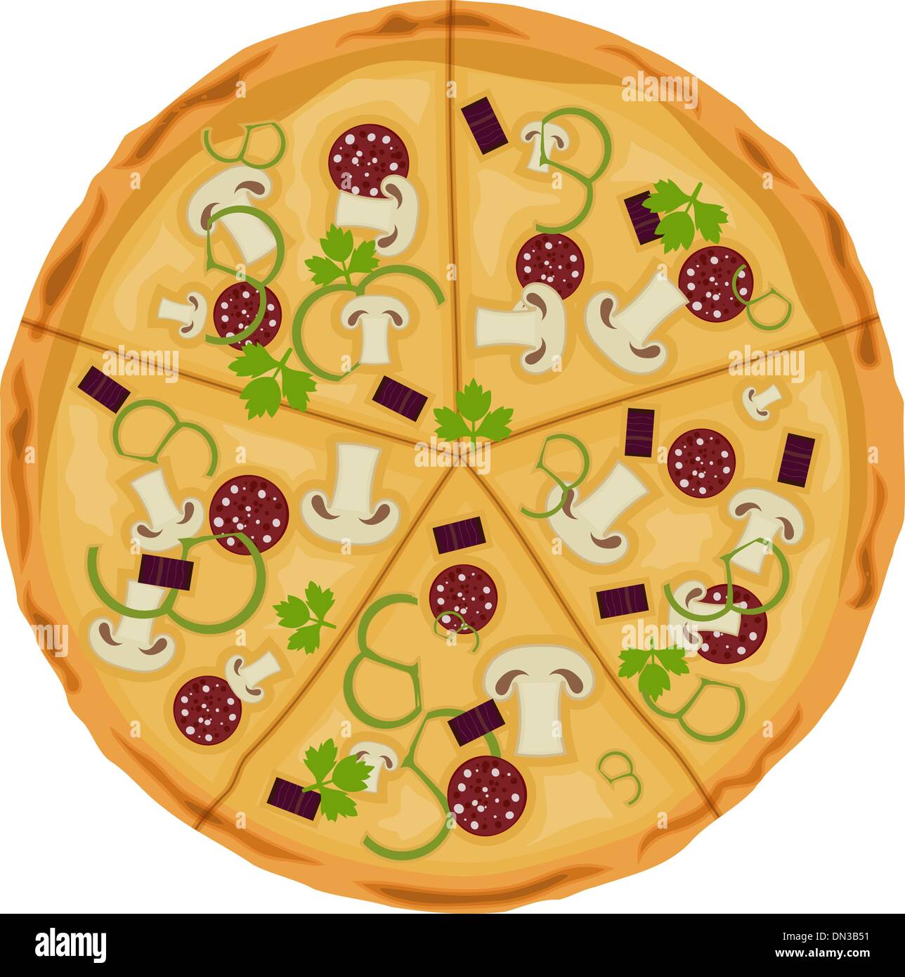 Pizza on a white background. Isolate Stock Vector Image & Art - Alamy