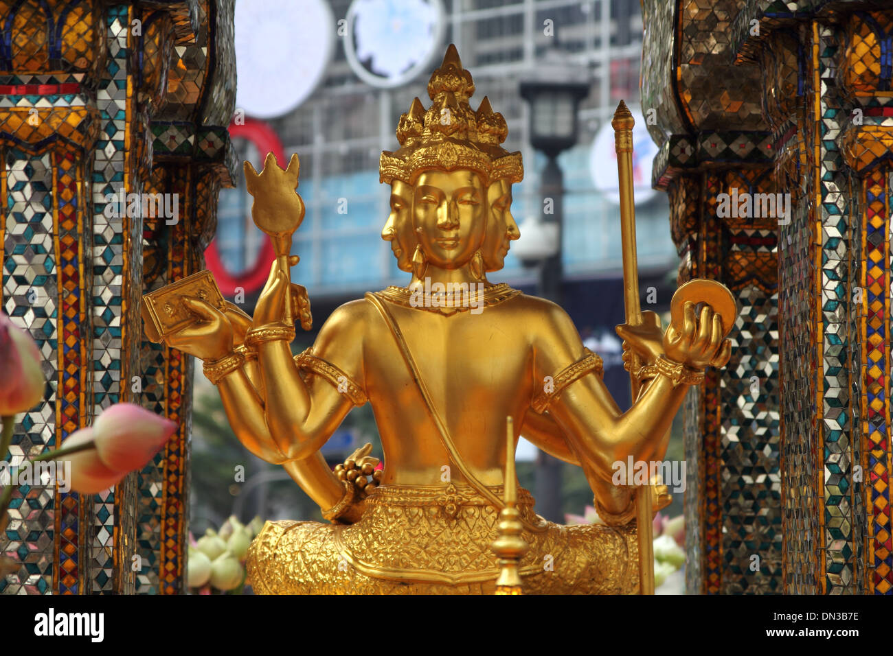 Erawan god statue at Erawan hindu shrine in Bangkok , Thailand Stock ...
