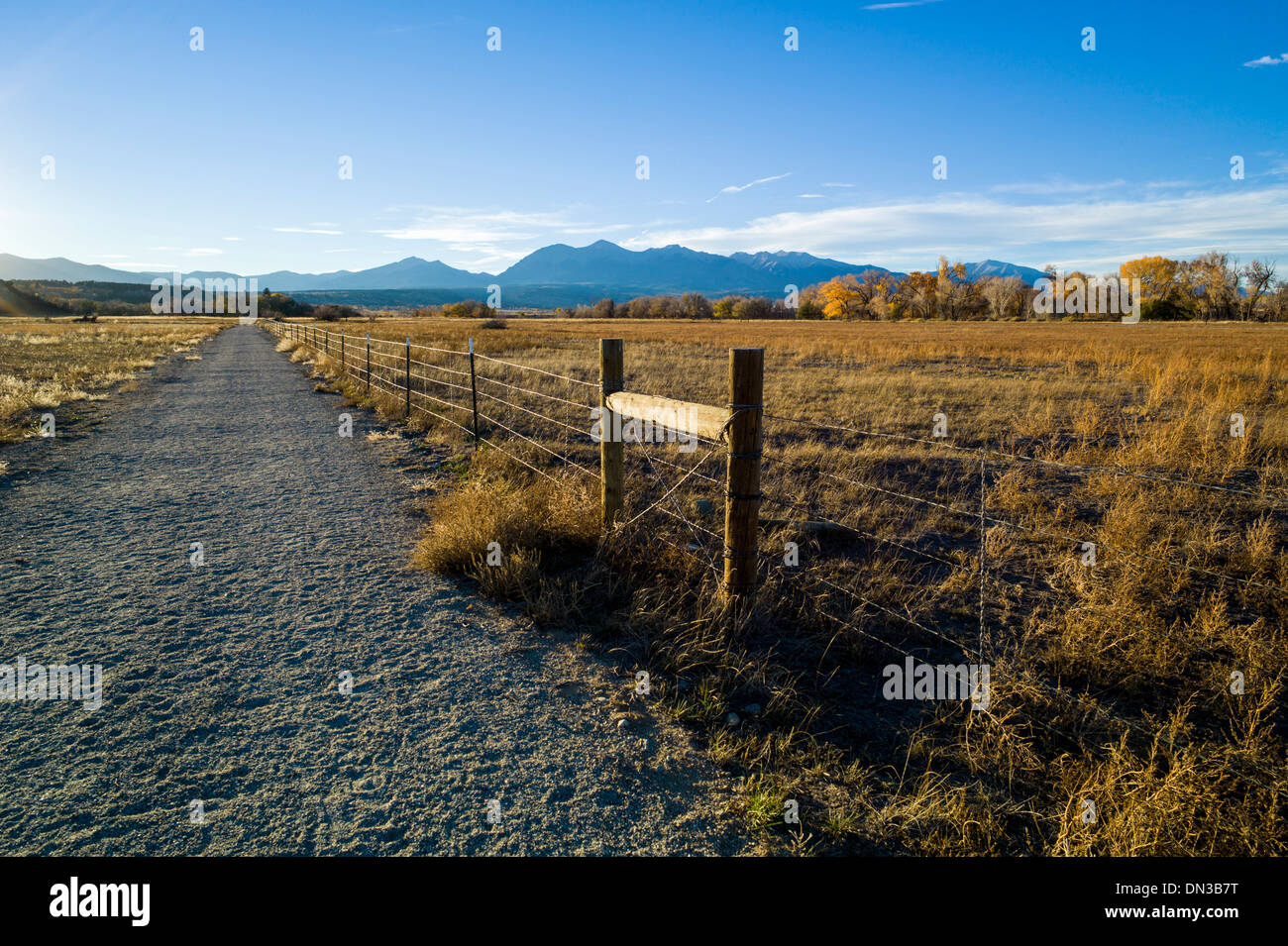 Sunset view of Sawatch Range, Rocky Mountains, the Arkansas River ...