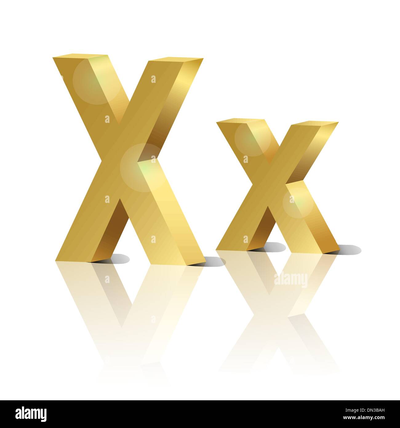 Golden letter X Stock Vector Image & Art - Alamy