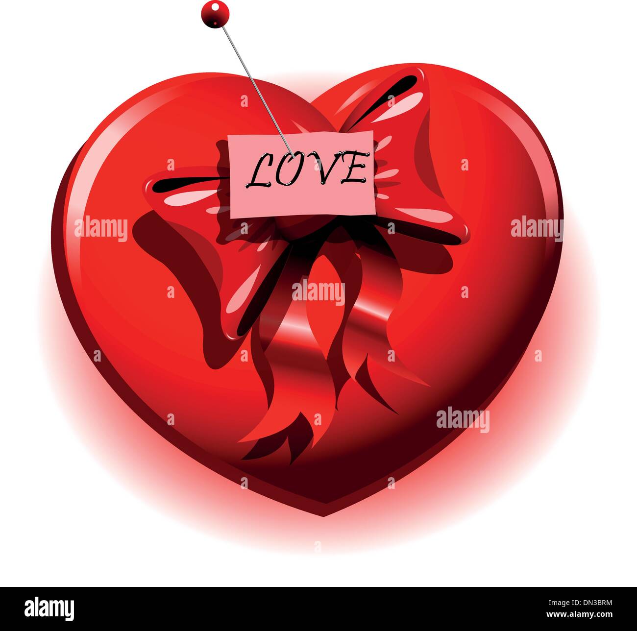 red heart with a safety pin Stock Vector Image & Art - Alamy