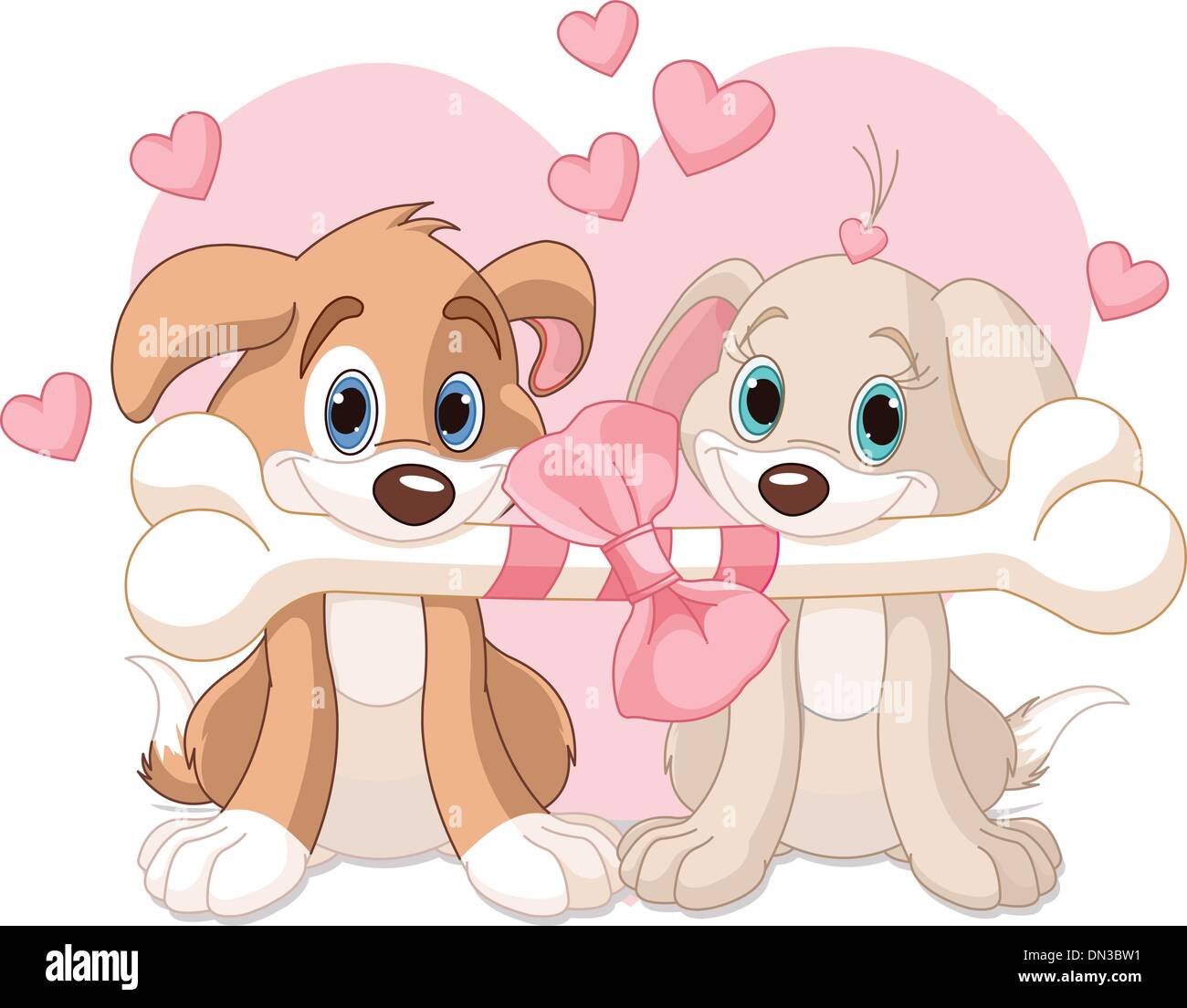 Puppy two cute Stock Vector Images - Alamy