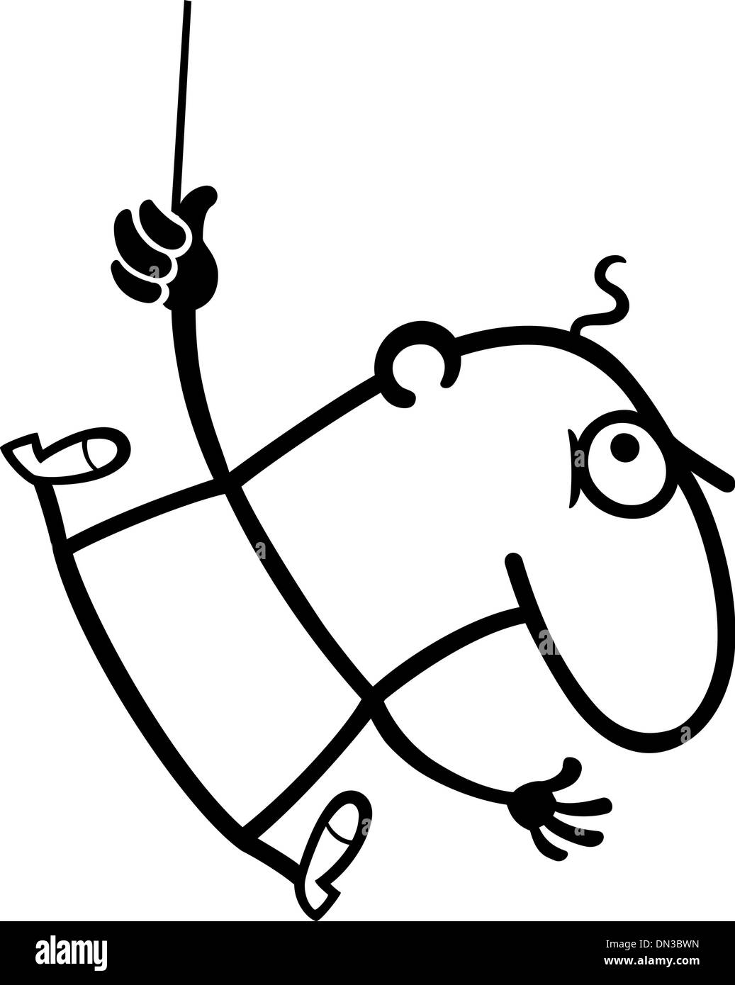 Valentines day illustration balloon Black and White Stock Photos ...