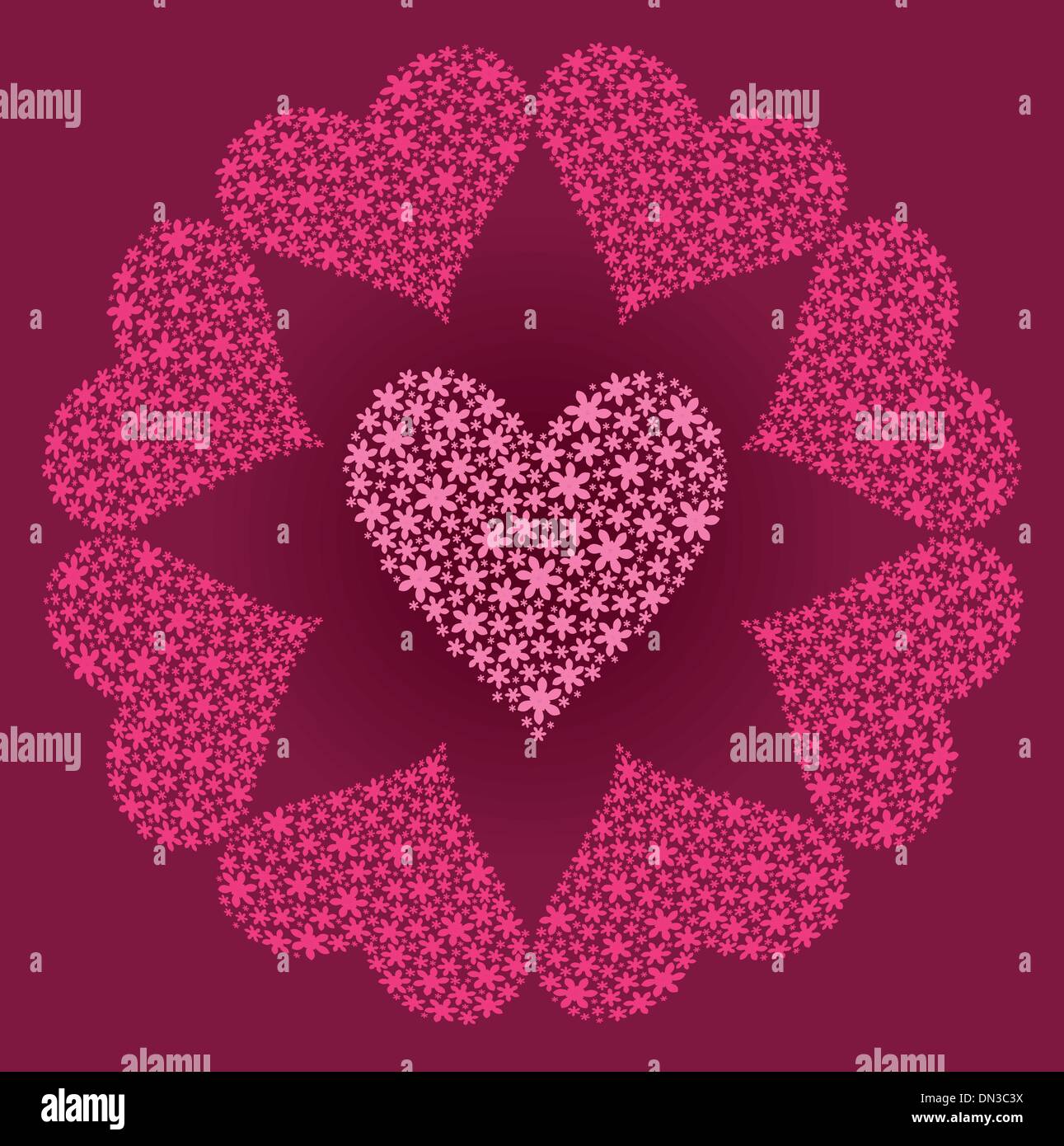 Heart From Flowers Stock Vector Image & Art - Alamy