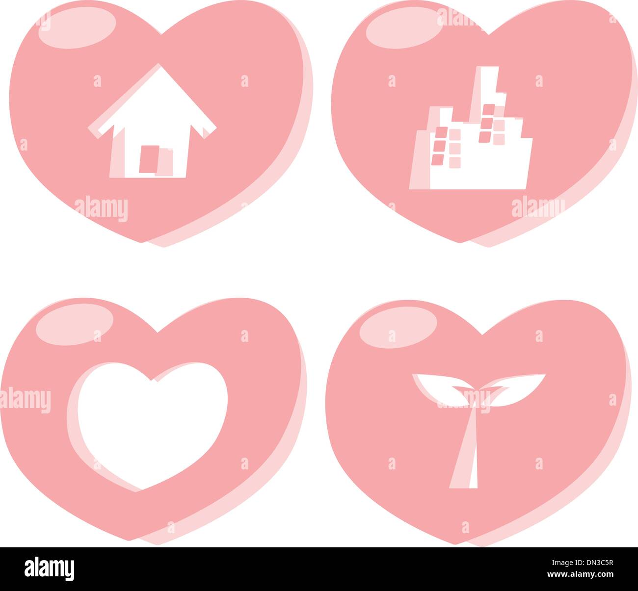 Heart icon city town tree Stock Vector Image & Art - Alamy