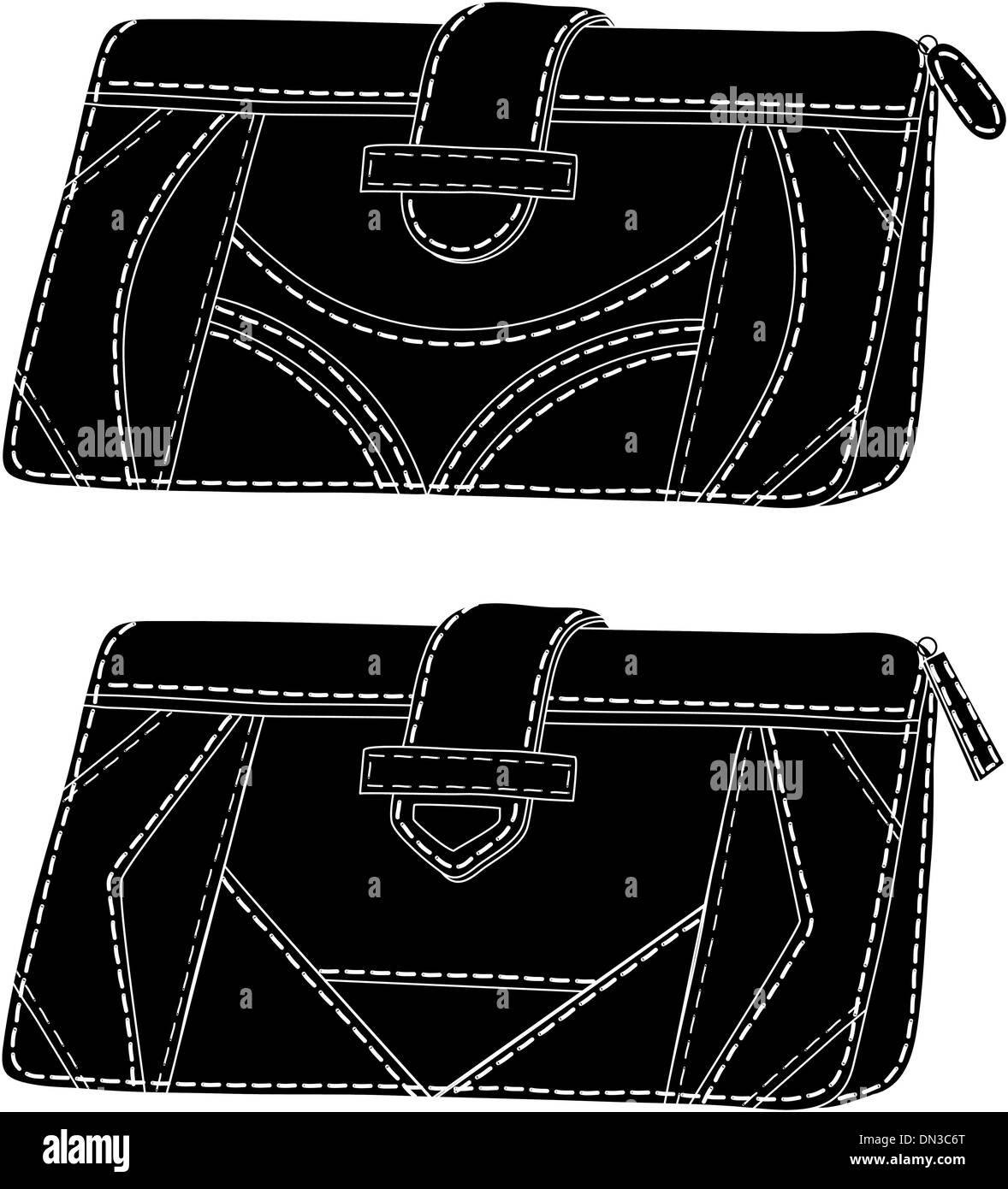 Wallets with money Stock Vector Images - Alamy