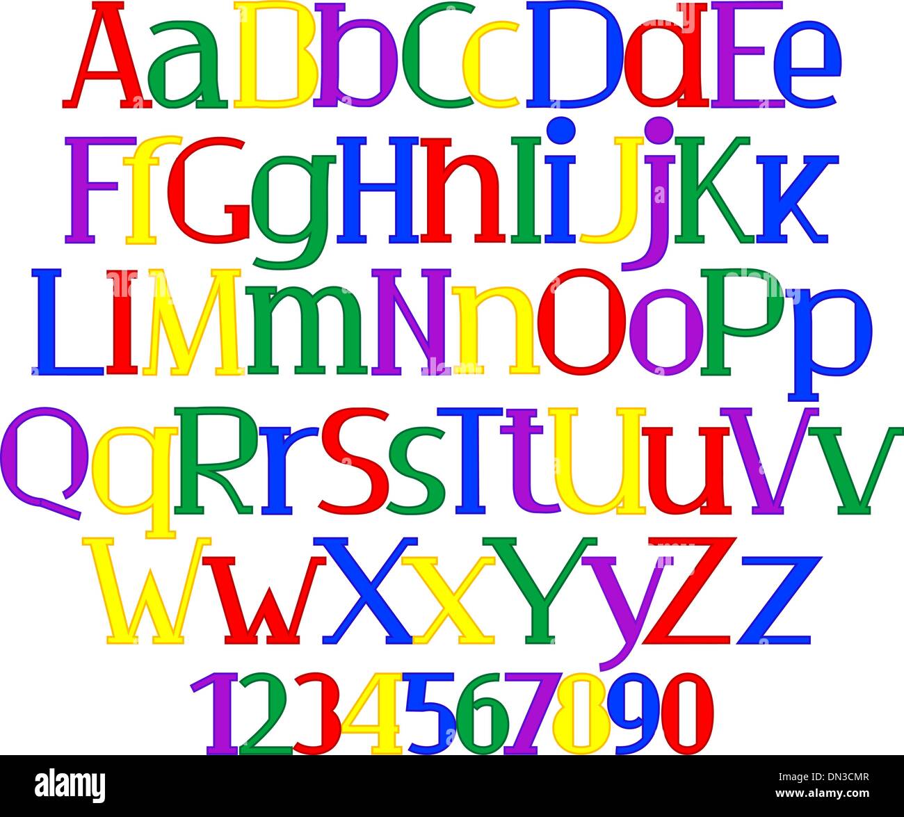 merry multicolored alphabet Stock Vector Image & Art - Alamy