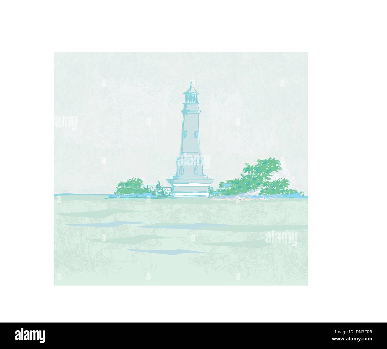 Vector illustration red lighthouse Cut Out Stock Images & Pictures - Alamy