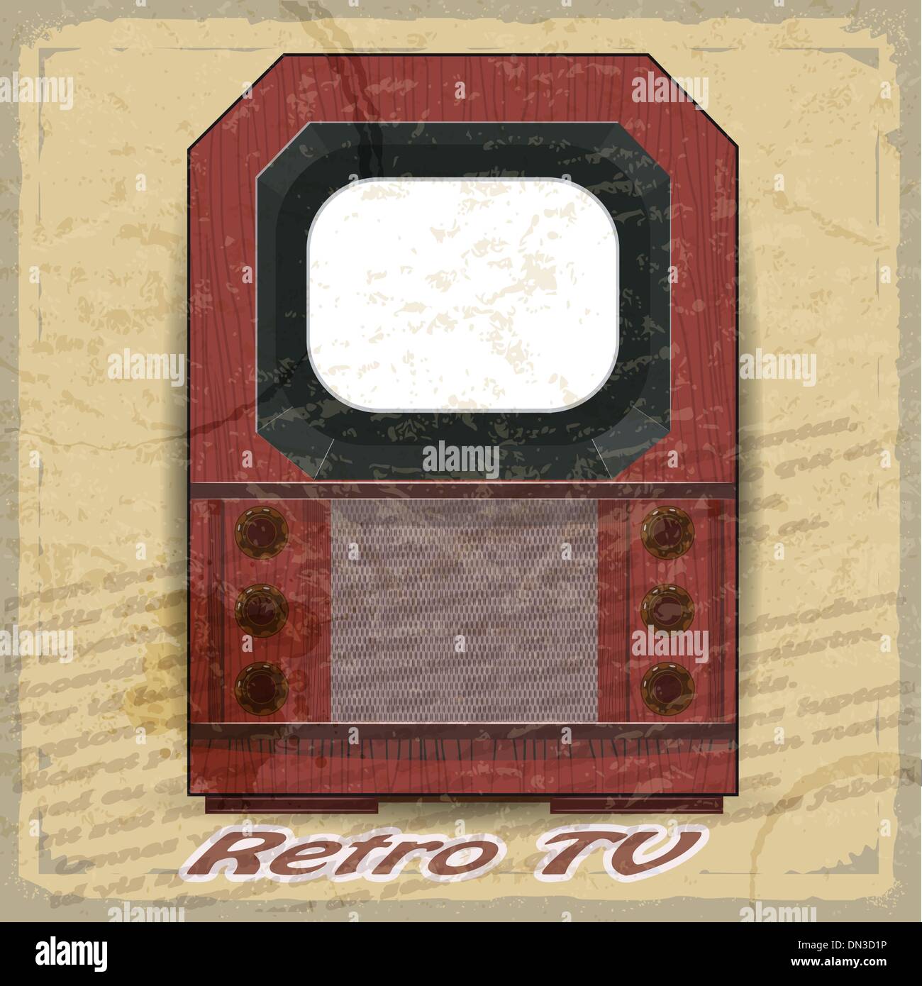 Vintage old fashioned tv on Stock Vector Images - Alamy