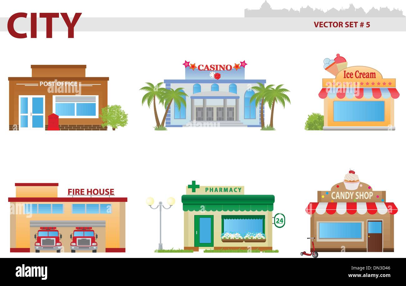 Public building. Set 5 Stock Vector Image & Art - Alamy