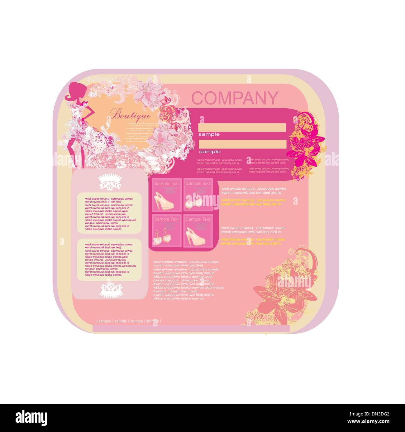 Website template vector vectors Cut Out Stock Images & Pictures - Alamy