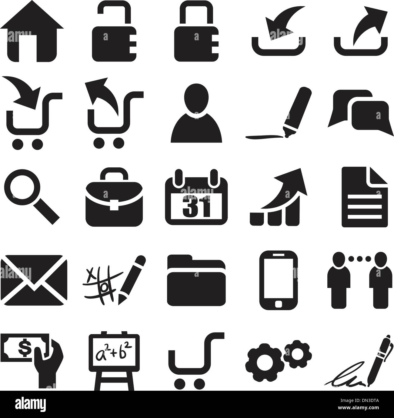 Vector black web icons Stock Vector Image & Art - Alamy