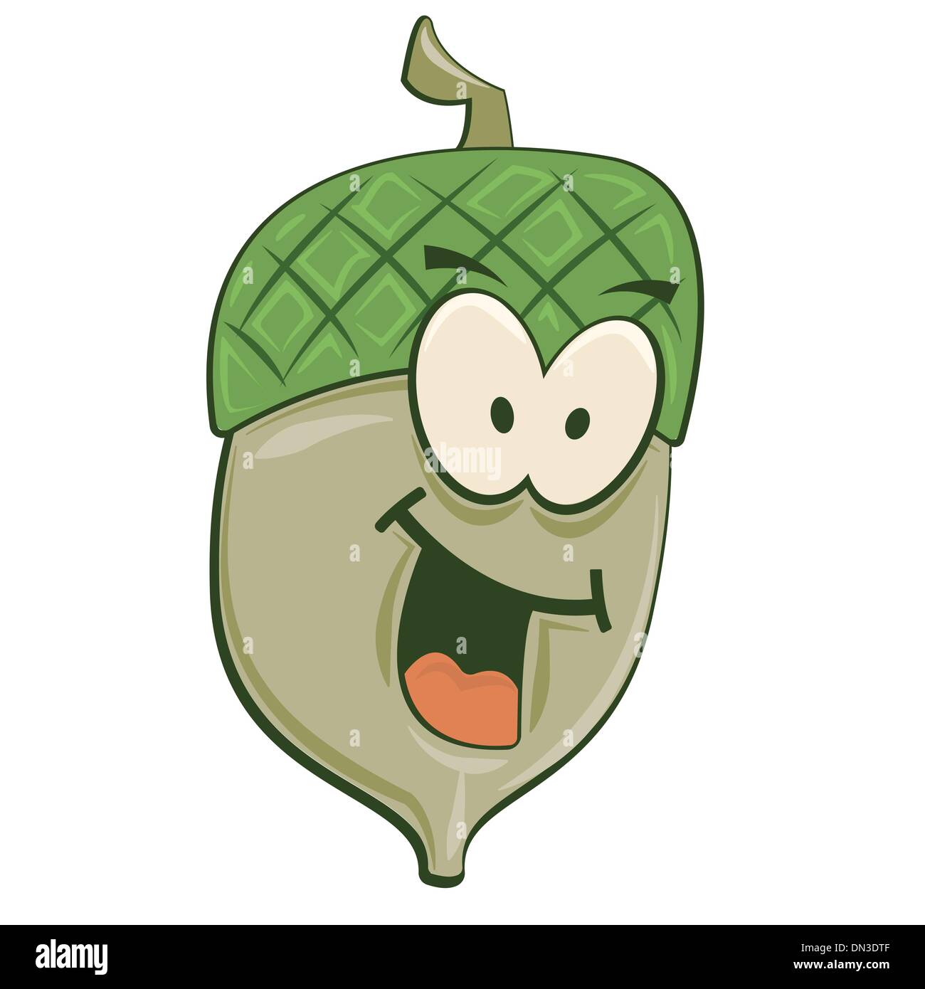 Smiling Cartoon Acorn Stock Vector Image & Art - Alamy