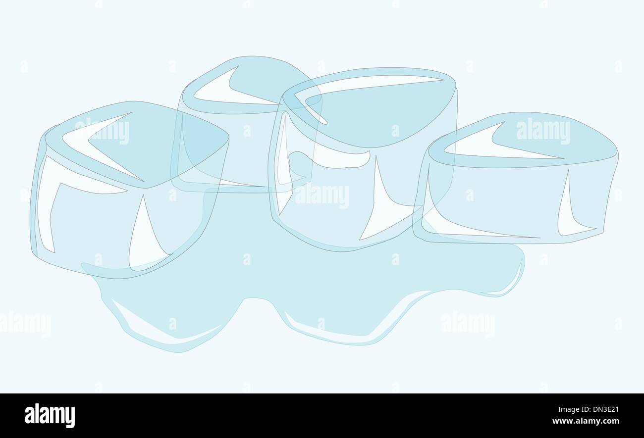 Melting ice cubes Stock Vector Images - Alamy
