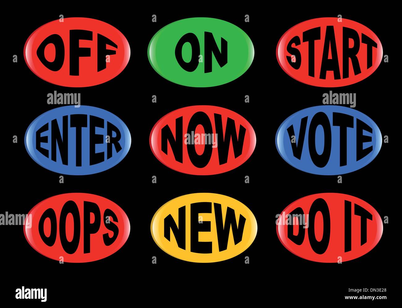 Oval Button Set Stock Vector Image & Art - Alamy