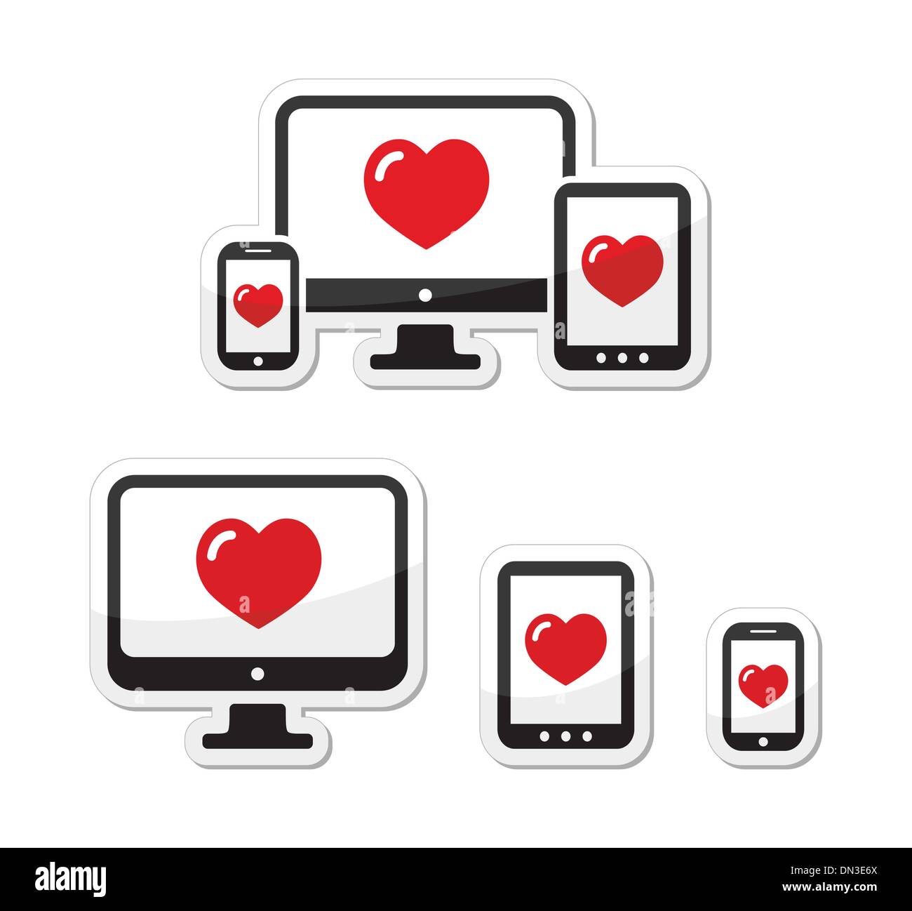 Mobile development icons Cut Out Stock Images & Pictures - Alamy