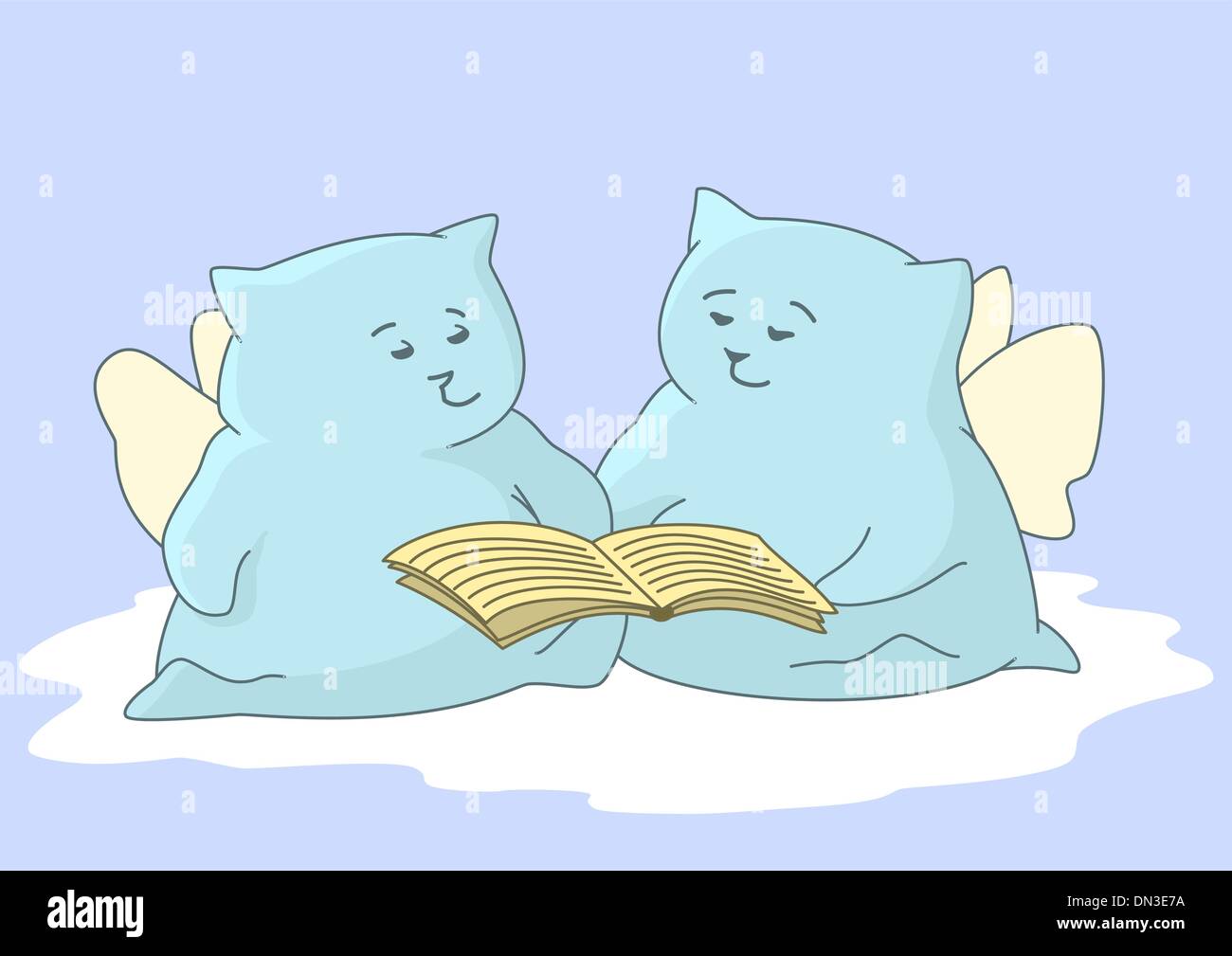 Cartoon animals angels read book Stock Vector Image & Art - Alamy