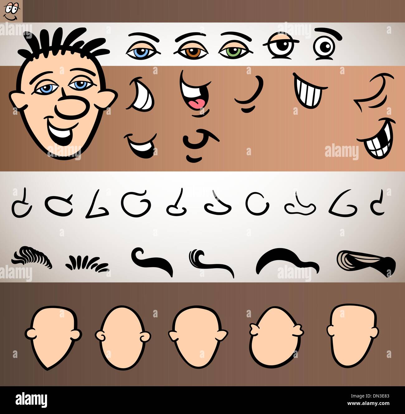 Adult man face expressions Stock Vector Images - Alamy