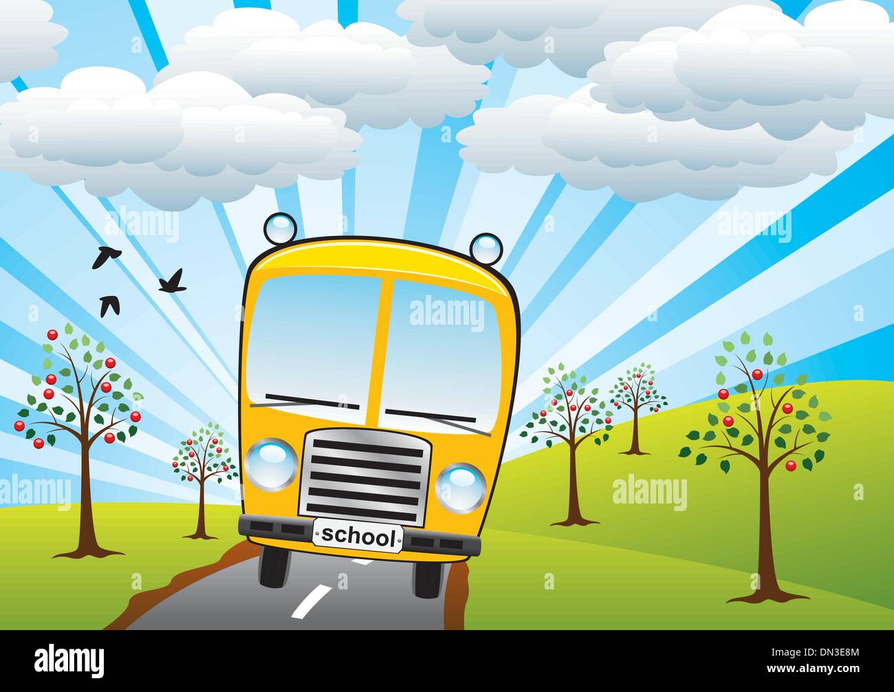 vector school bus Stock Vector Image & Art - Alamy