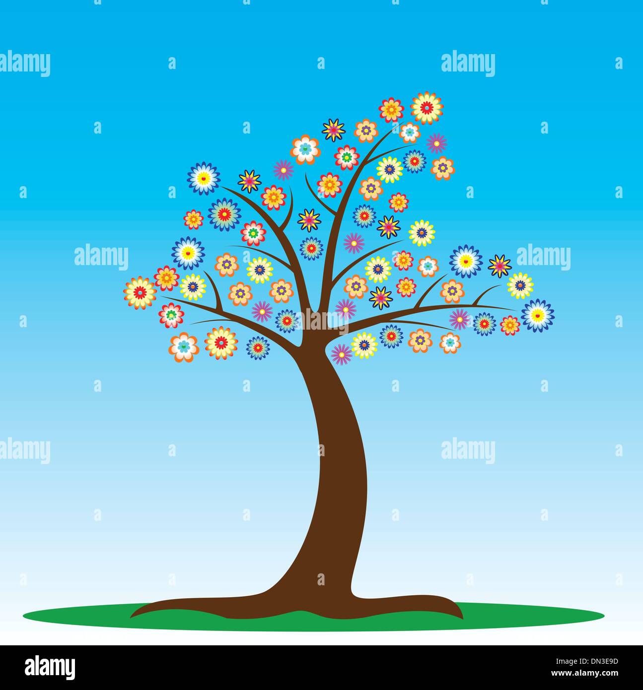Blossom orange tree branch Stock Vector Images - Alamy