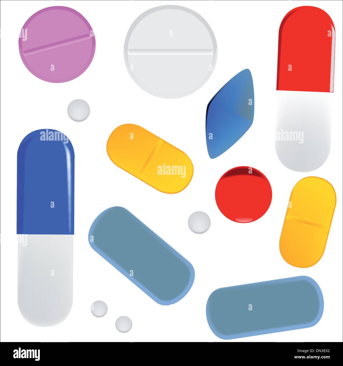 Blue pills Stock Vector Images - Alamy