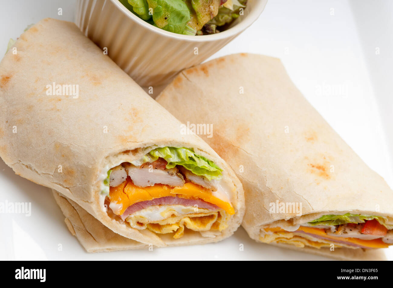 fresh and healthy club sandwich pita bread roll Stock Photo - Alamy
