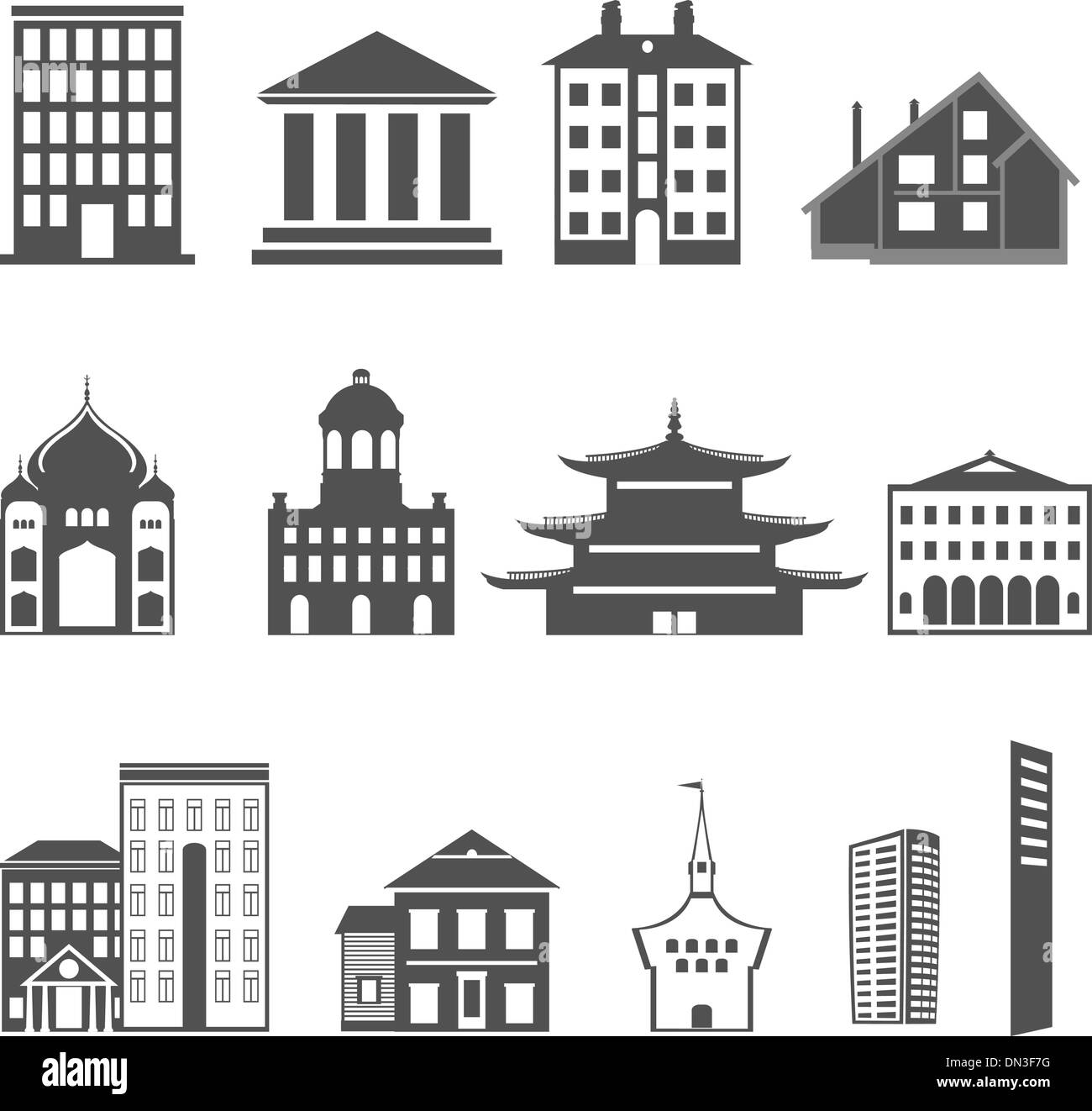 Black and white buildings window Stock Vector Images - Alamy