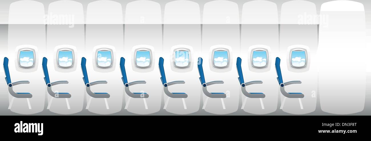 Illustration of plane - jet interior with seats Stock Vector Image ...