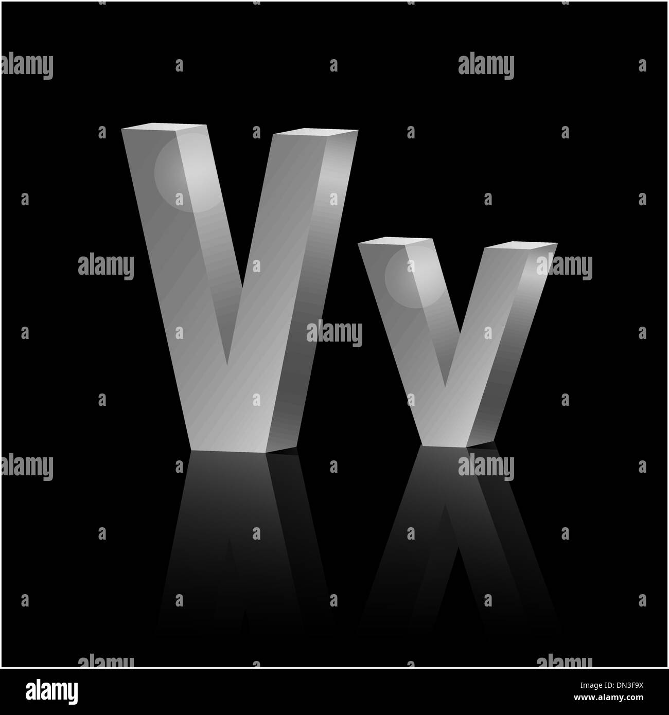 Metallic letter V Stock Vector Image & Art - Alamy