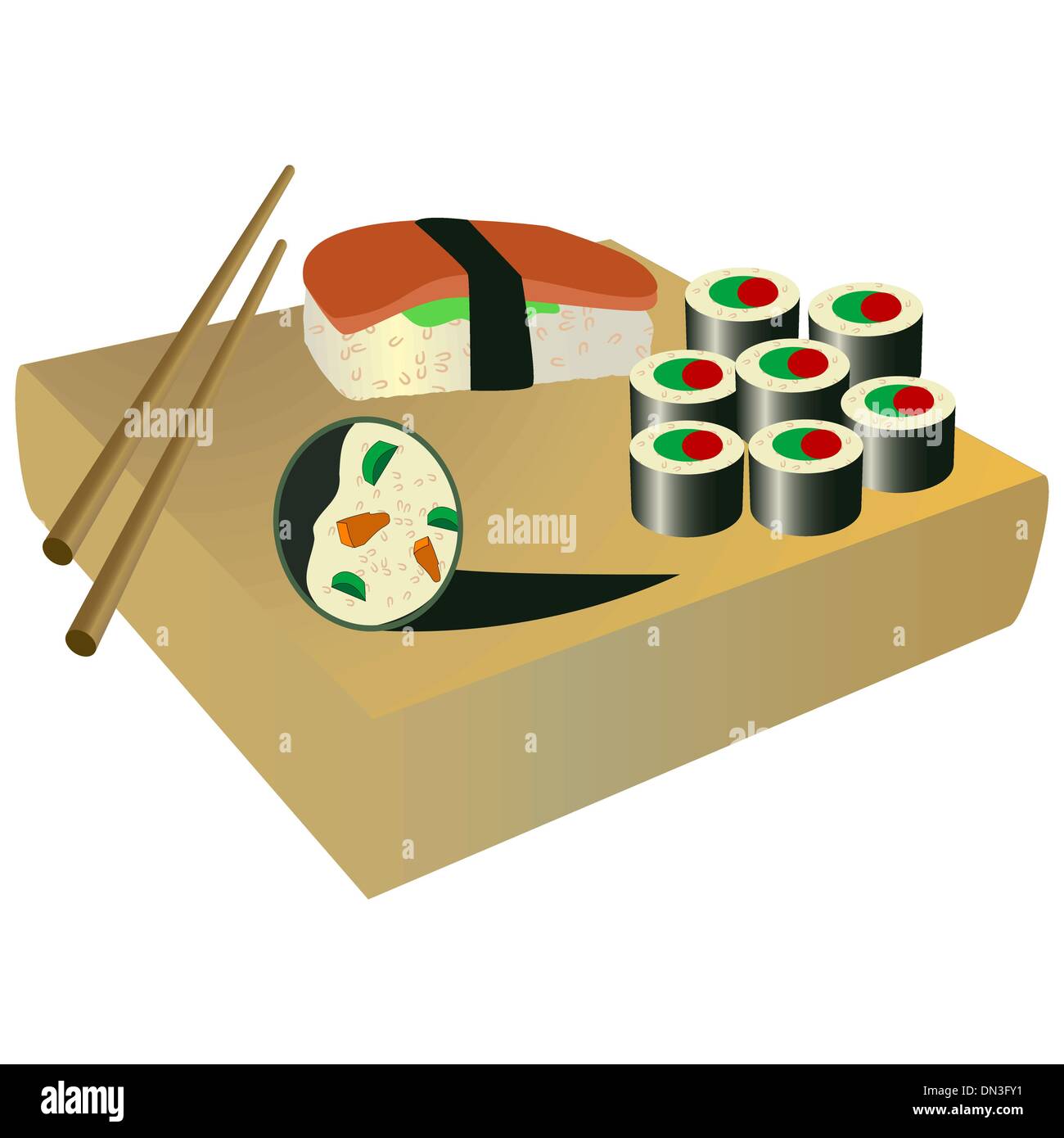 Food sushi traditional japanese Stock Vector Images - Alamy
