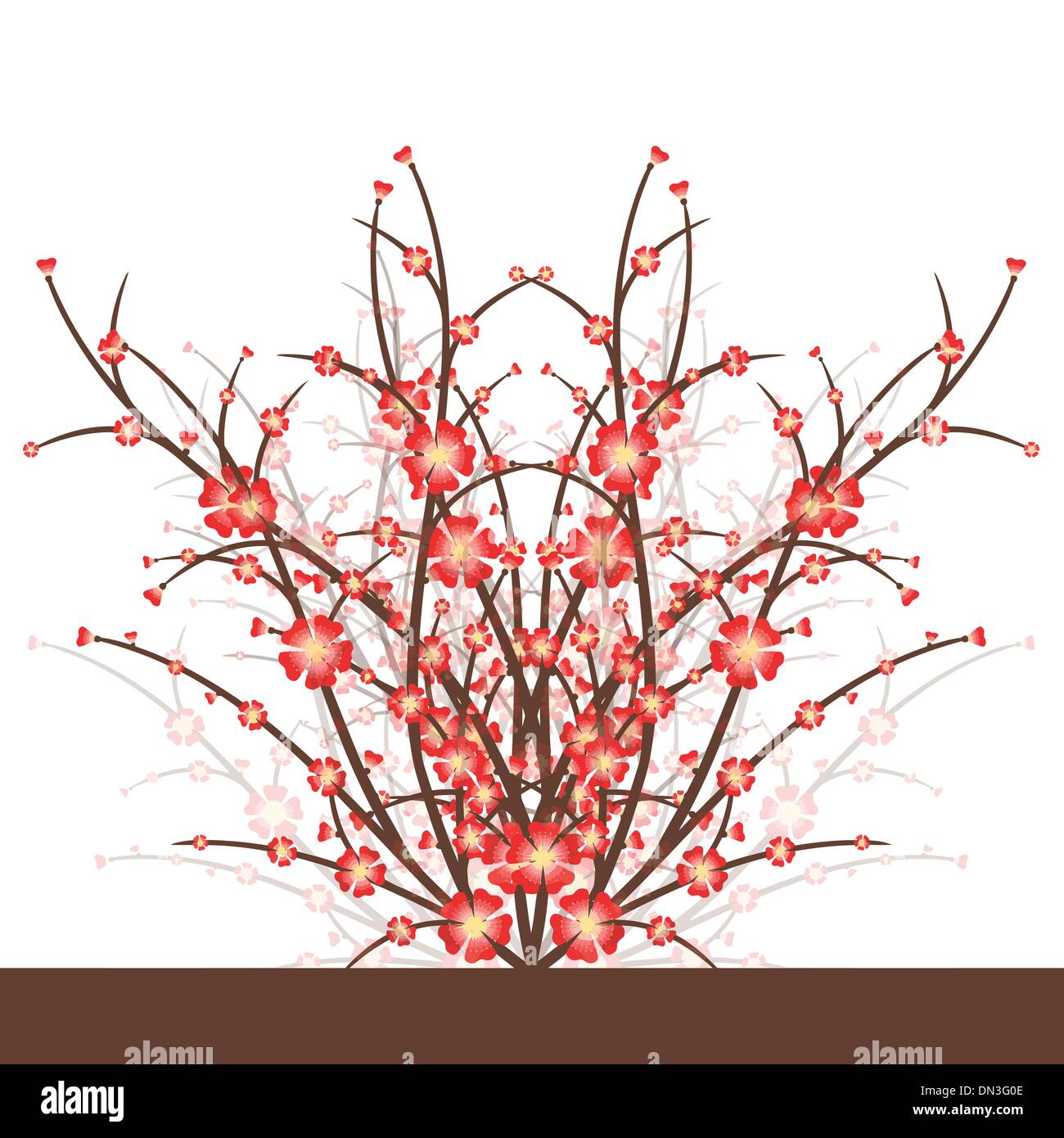 Red white cherry blossoms cherry Stock Vector Images - Alamy