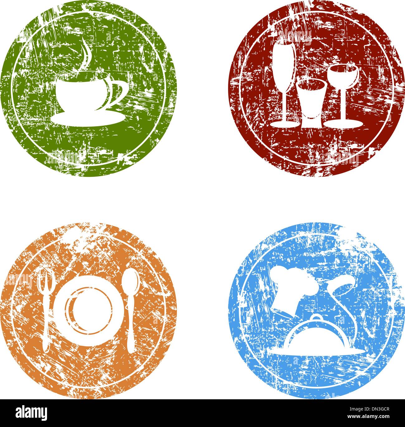 Grunge Food and Kitchen Labels Stock Vector Image & Art - Alamy