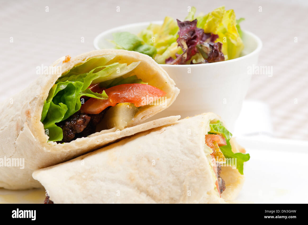 kafta shawarma chicken pita wrap roll sandwich traditional arab mid ...