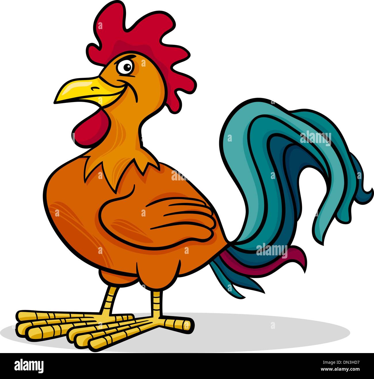 rooster farm animal cartoon illustration Stock Vector Image & Art - Alamy