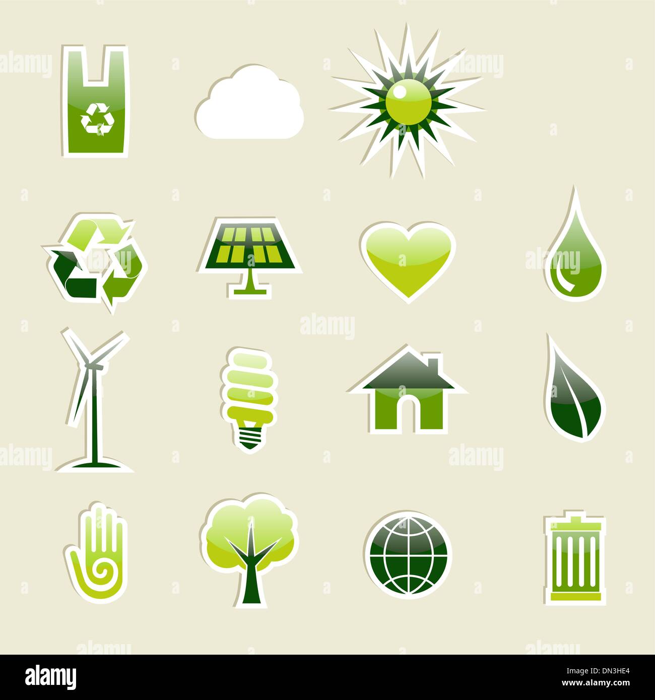 Green environment icons set Stock Vector Image & Art - Alamy