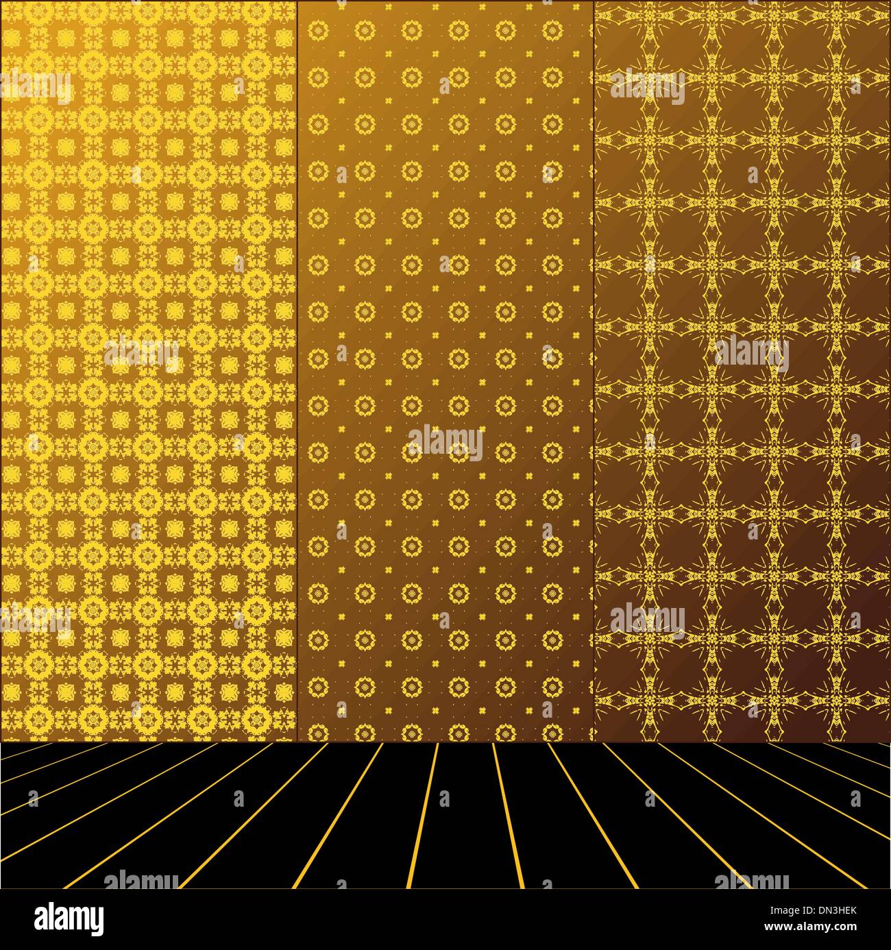 Golden Room with set seamless and wooden floor Stock Vector Image & Art ...