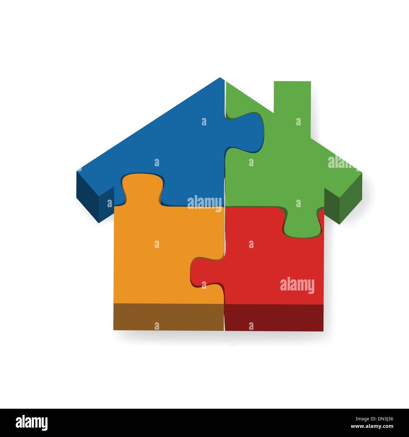 Jigsaw puzzle house Stock Vector Images - Alamy