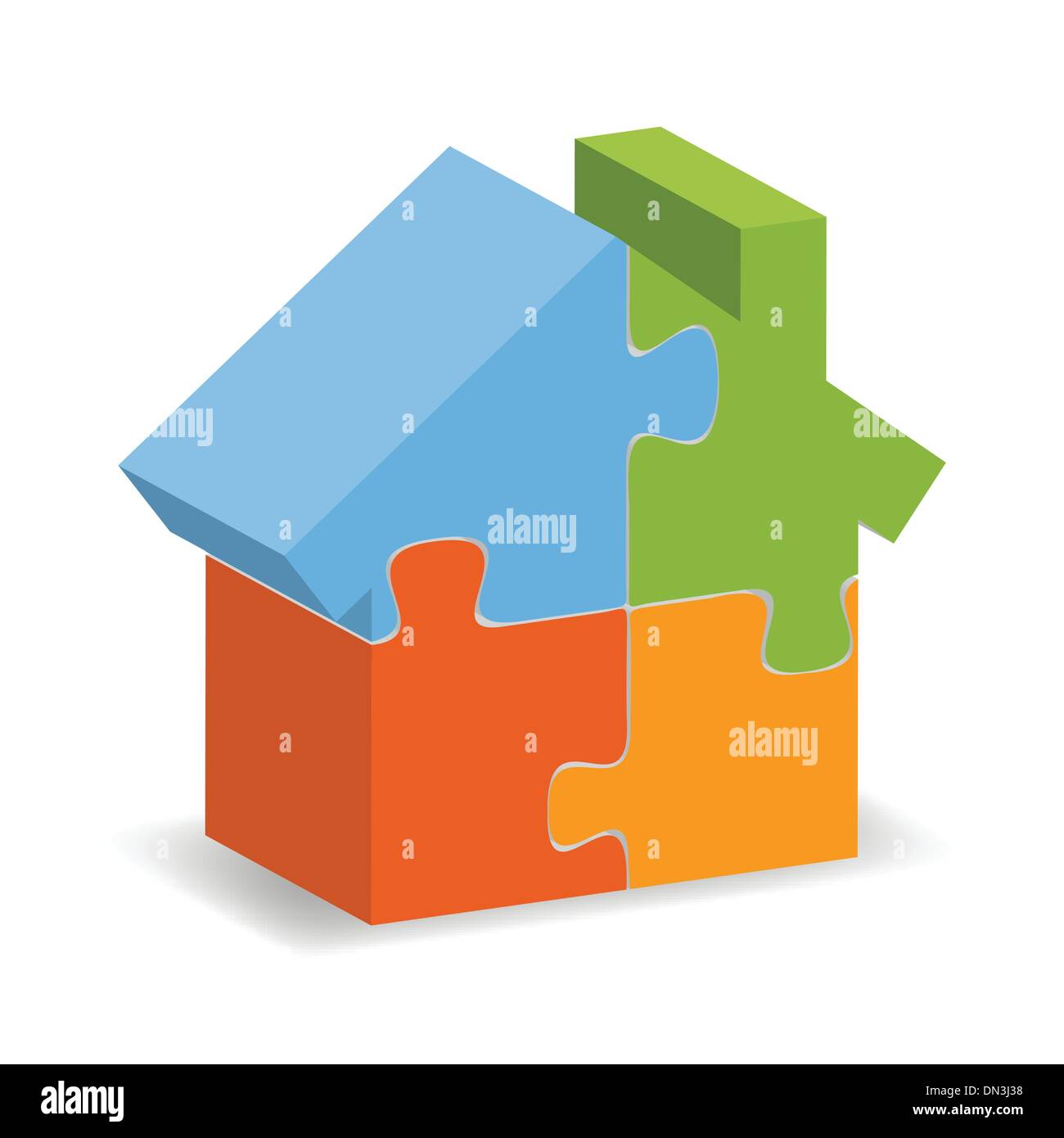 Jigsaw puzzle house Stock Vector Images - Alamy