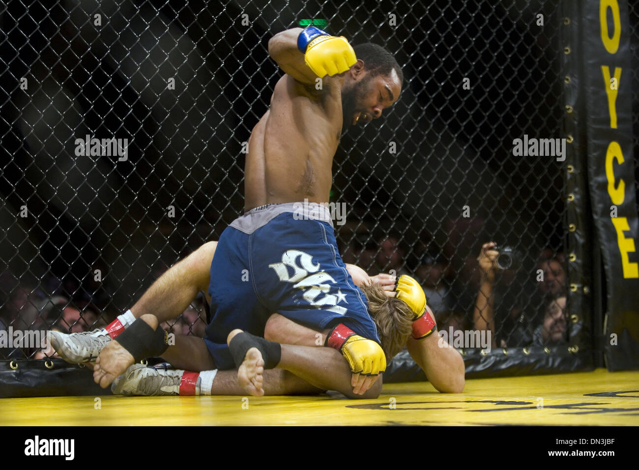 Dec 11, 2005; Coarsegold, CA, USA; URIJAH "California Kid" FABER, below ...