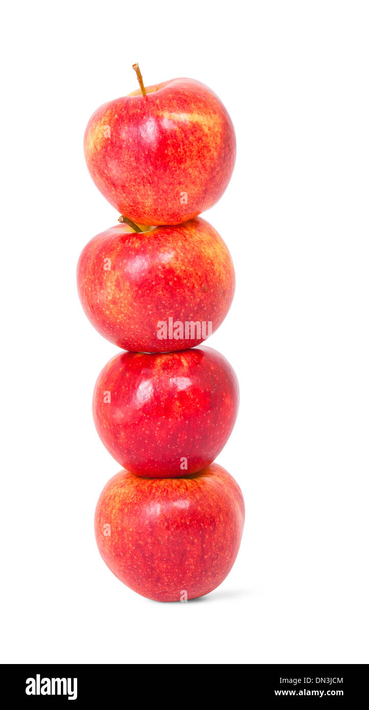 Pyramid of four healthy looking apples Stock Photo - Alamy