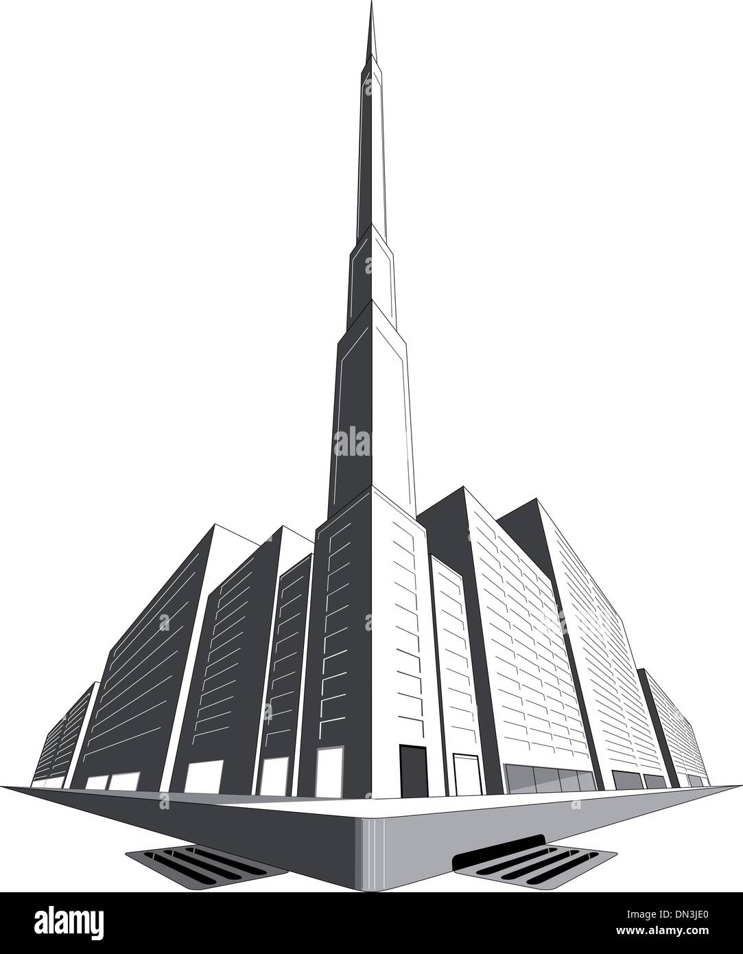 Three Point Perspective Cityscape