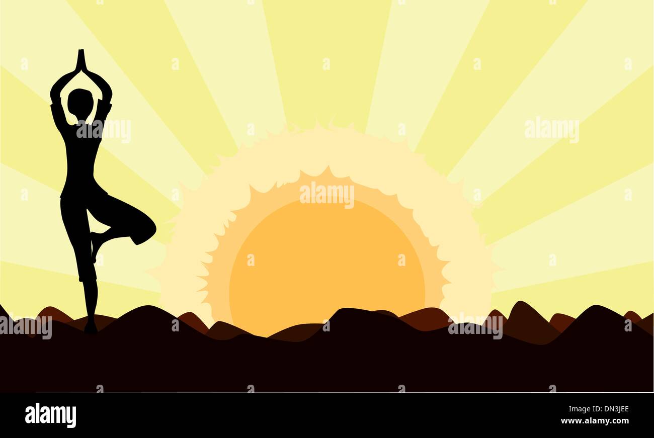 Vrksasana pose Stock Vector Images - Alamy