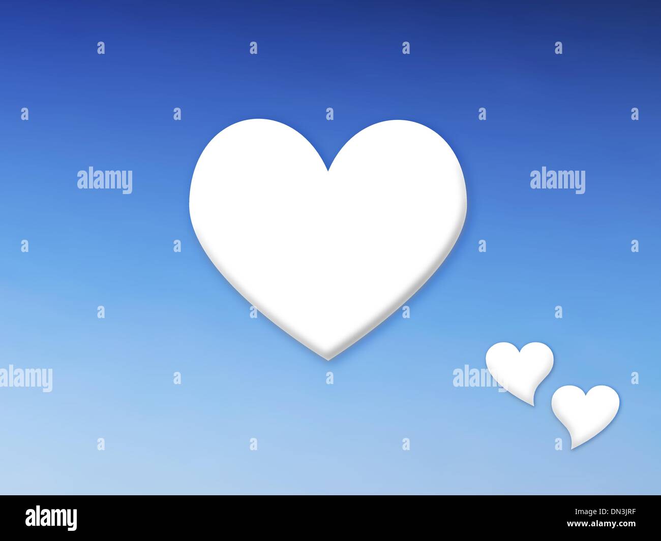 the Valentine's Day heart rising into blue sky as cloud Stock Vector ...