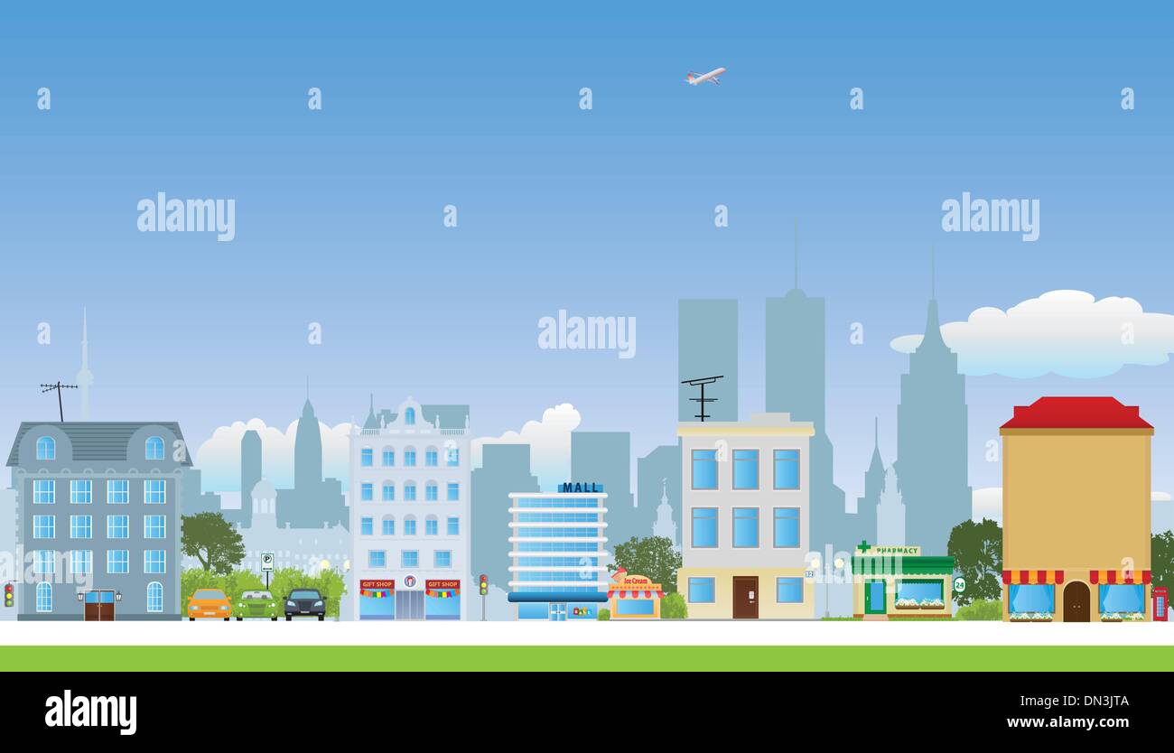 Yellow row houses Stock Vector Images - Alamy