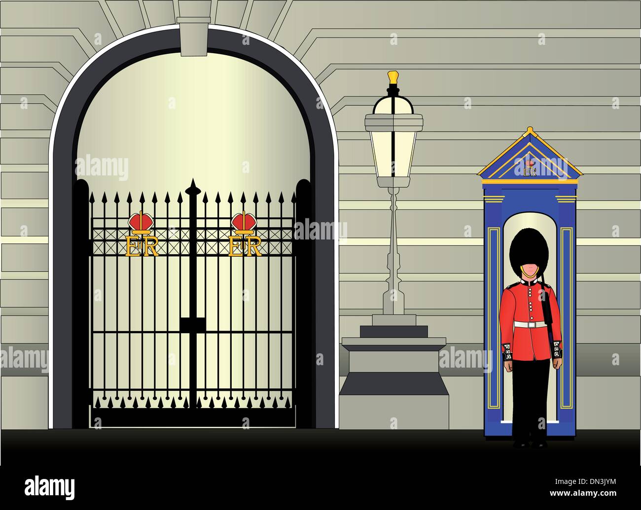 Guard duty at the gate Stock Vector Images - Alamy