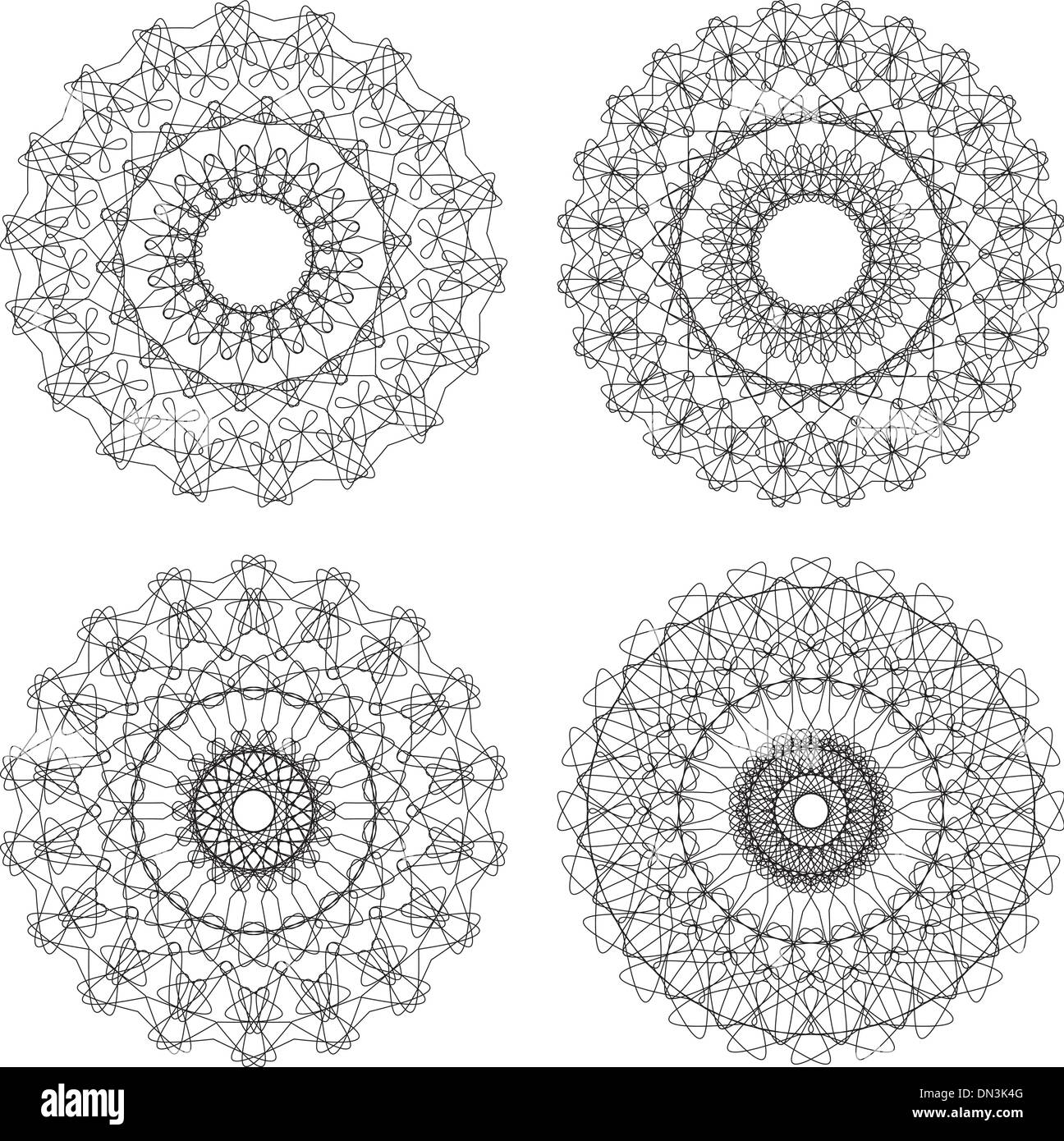 Vector set four line Black and White Stock Photos & Images - Alamy