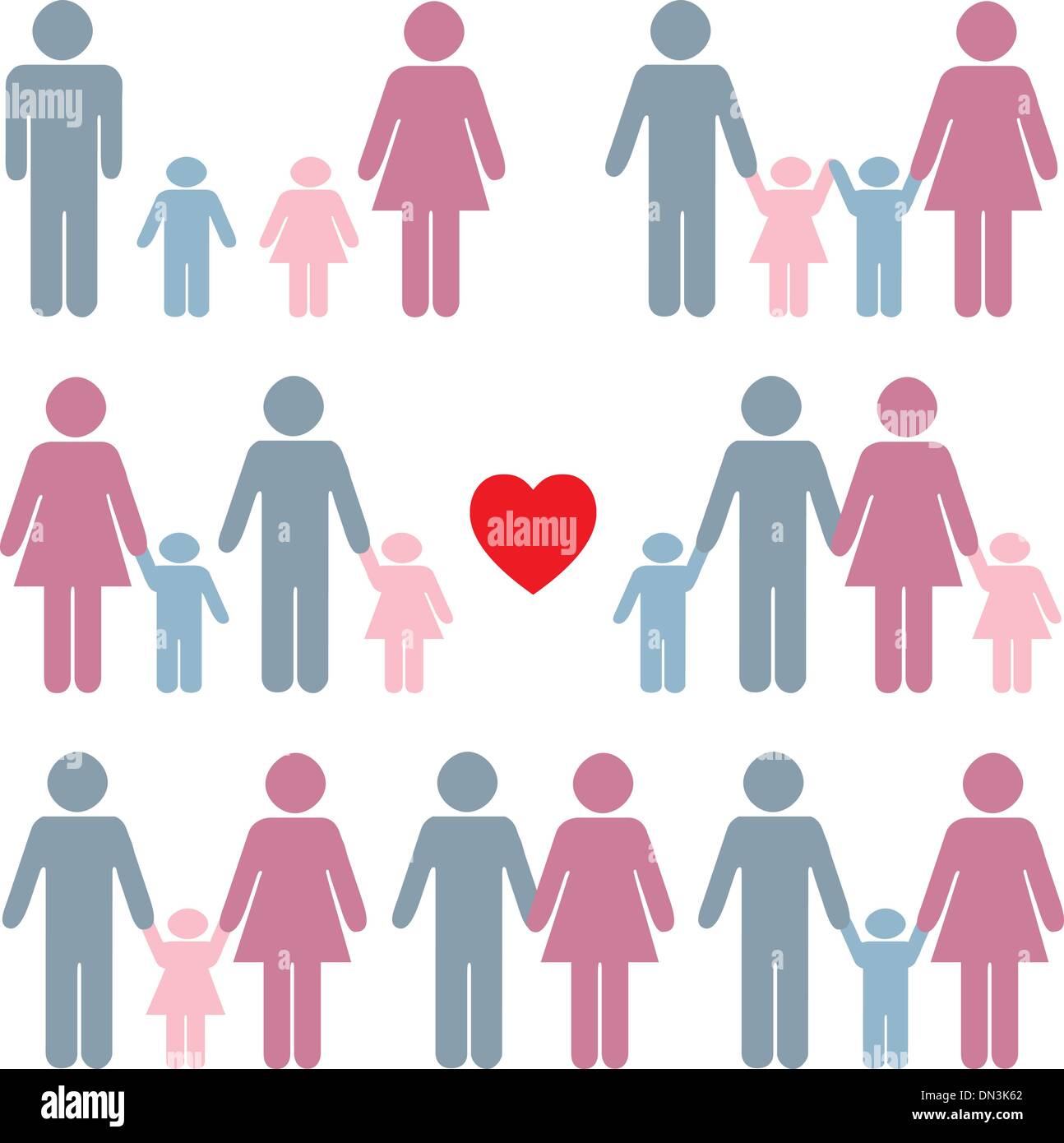 Family With Two Children Vector Vectors Stock Photos & Family With Two ...
